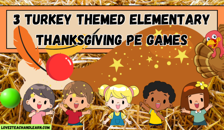 3 Turkey Themed Elementary Thanksgiving PE Games