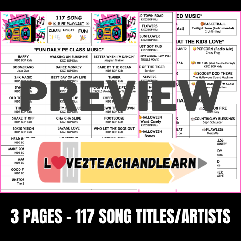 117 Best Songs: "Clean" Elementary PE Music Playlist