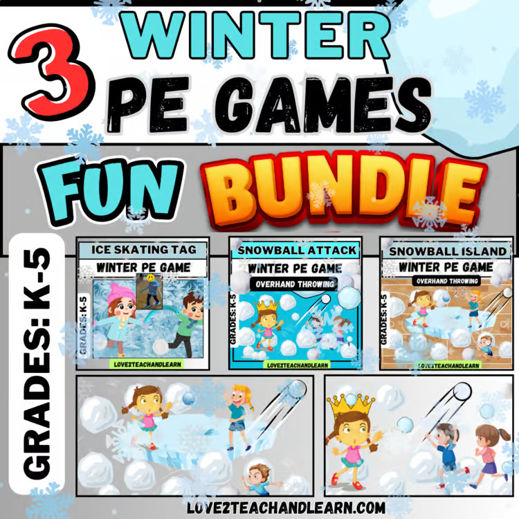 SNOWBALL ATTACK: Winter K-5 Elementary (Overhand Throwing) PE Game