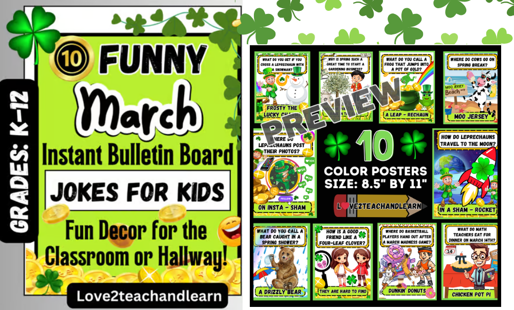10 Funny March Jokes for Kids (St. Patrick's Day, Spring Break)