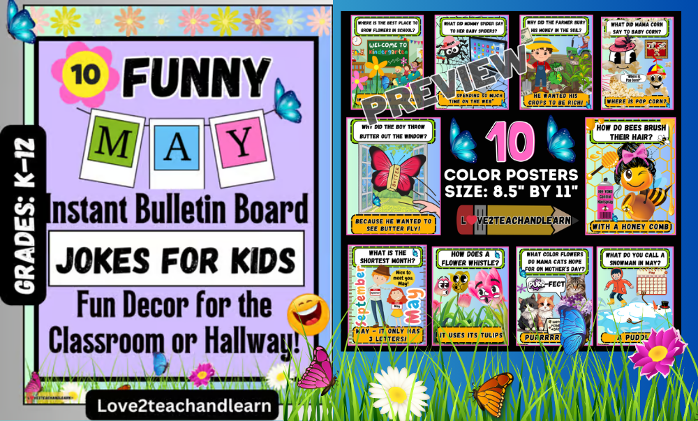 10 Funny May Jokes for Kids (Spring Weather, Mother's Day)