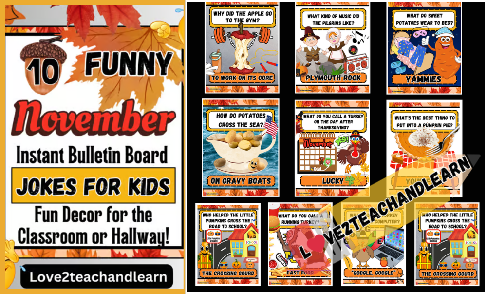 10 Funny November Jokes for Kids (Thanksgiving, Turkeys, Fall)