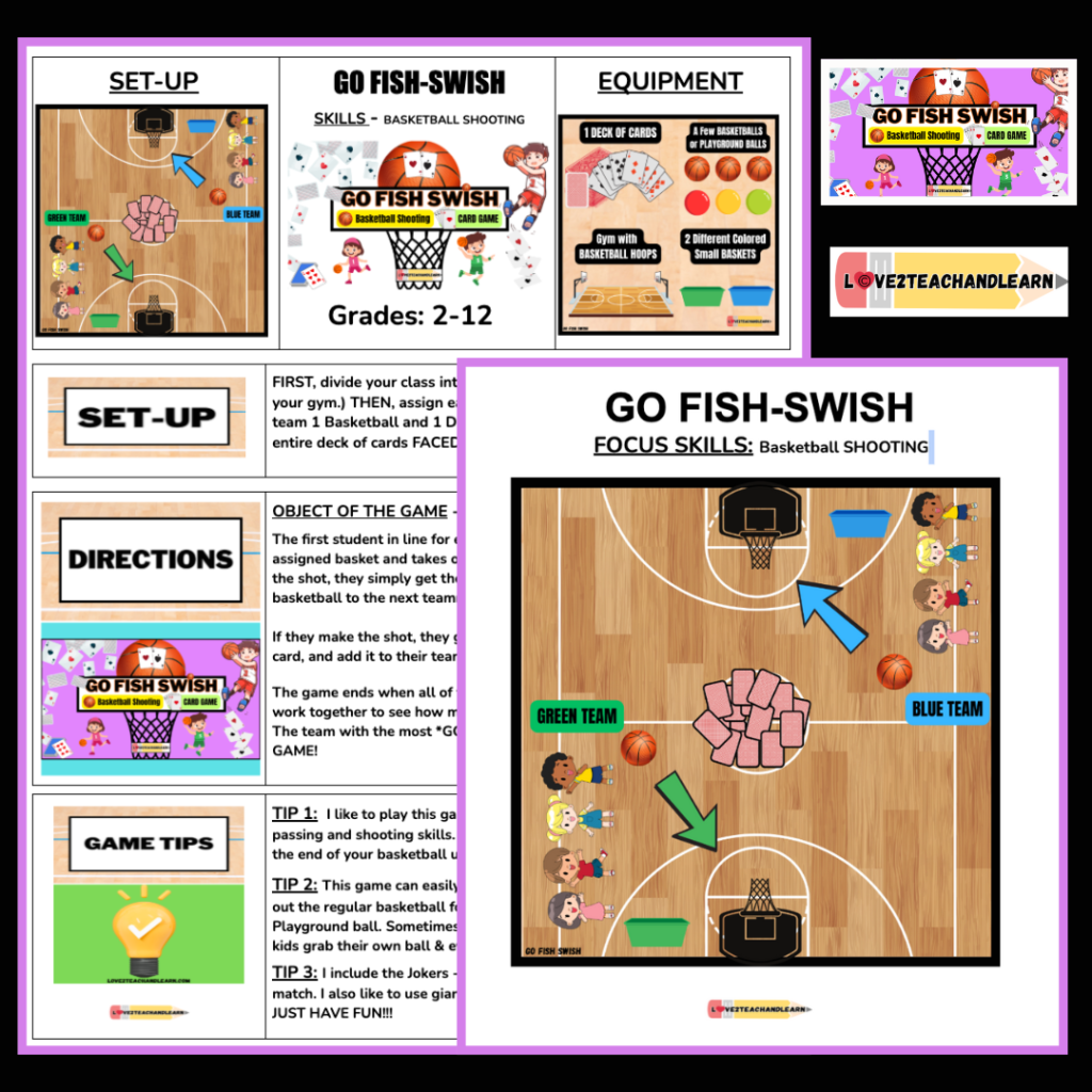 GO FISH SWISH: Basketball Shooting Card Game for Kids of All Ages!