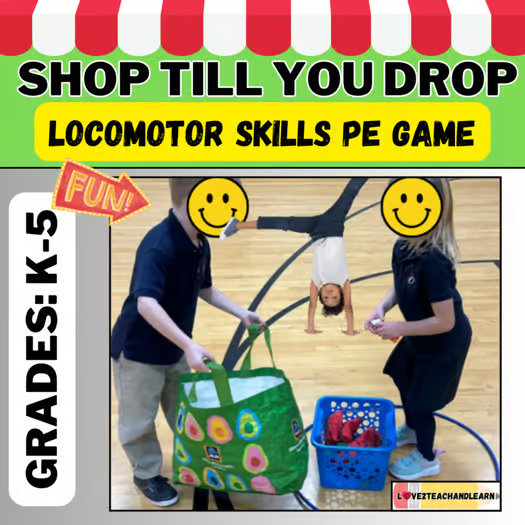 SHOP TILL YOU DROP: Dramatic Play PE Locomotor Skills Game