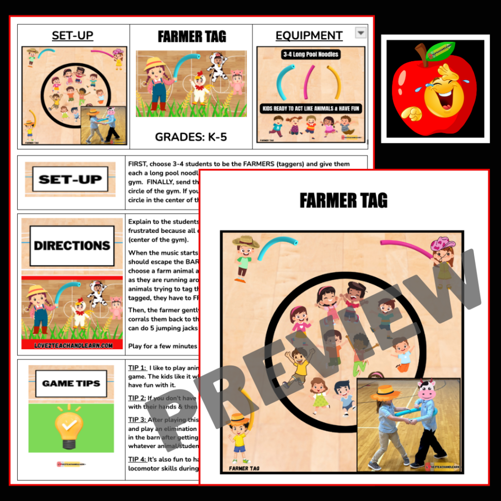 FARMER TAG: K-5 Elementary Tag Game (PE Class, Camp Activity)