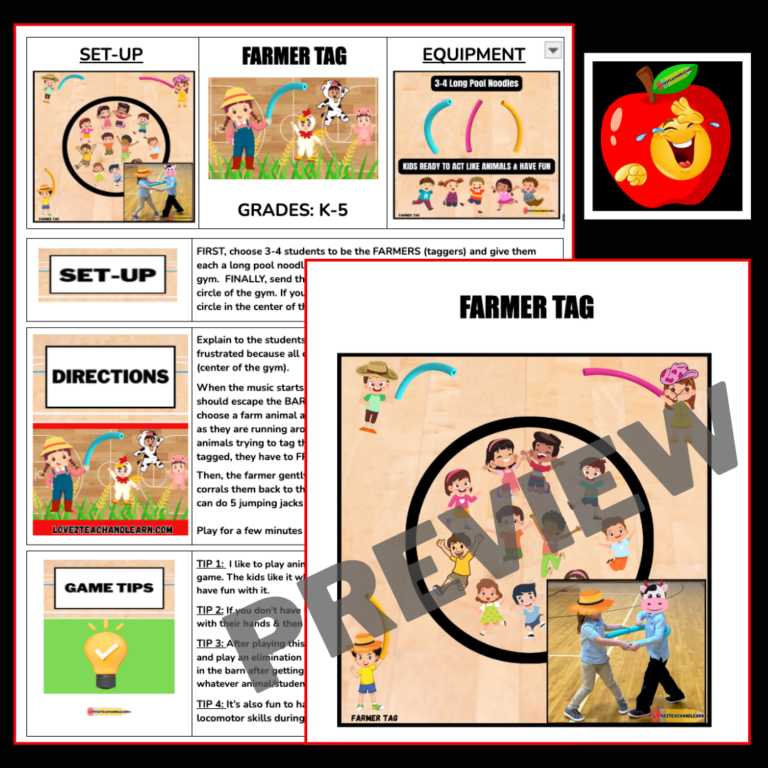 FARMER TAG: K-5 Elementary Tag Game (PE Class, Camp Activity)