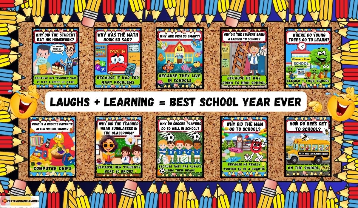 Instant September BACK TO SCHOOL Bulletin Board 10 Joke Poster Kit