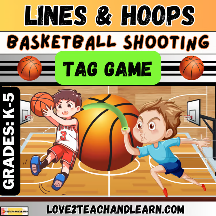 LINES and HOOPS TAG: K-5 Warm-Up Game for Gym Class