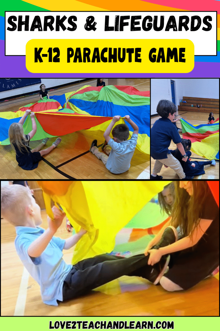SHARKS and LIFEGUARDS: K-12 Parachute Game (PE Class, Field Day)