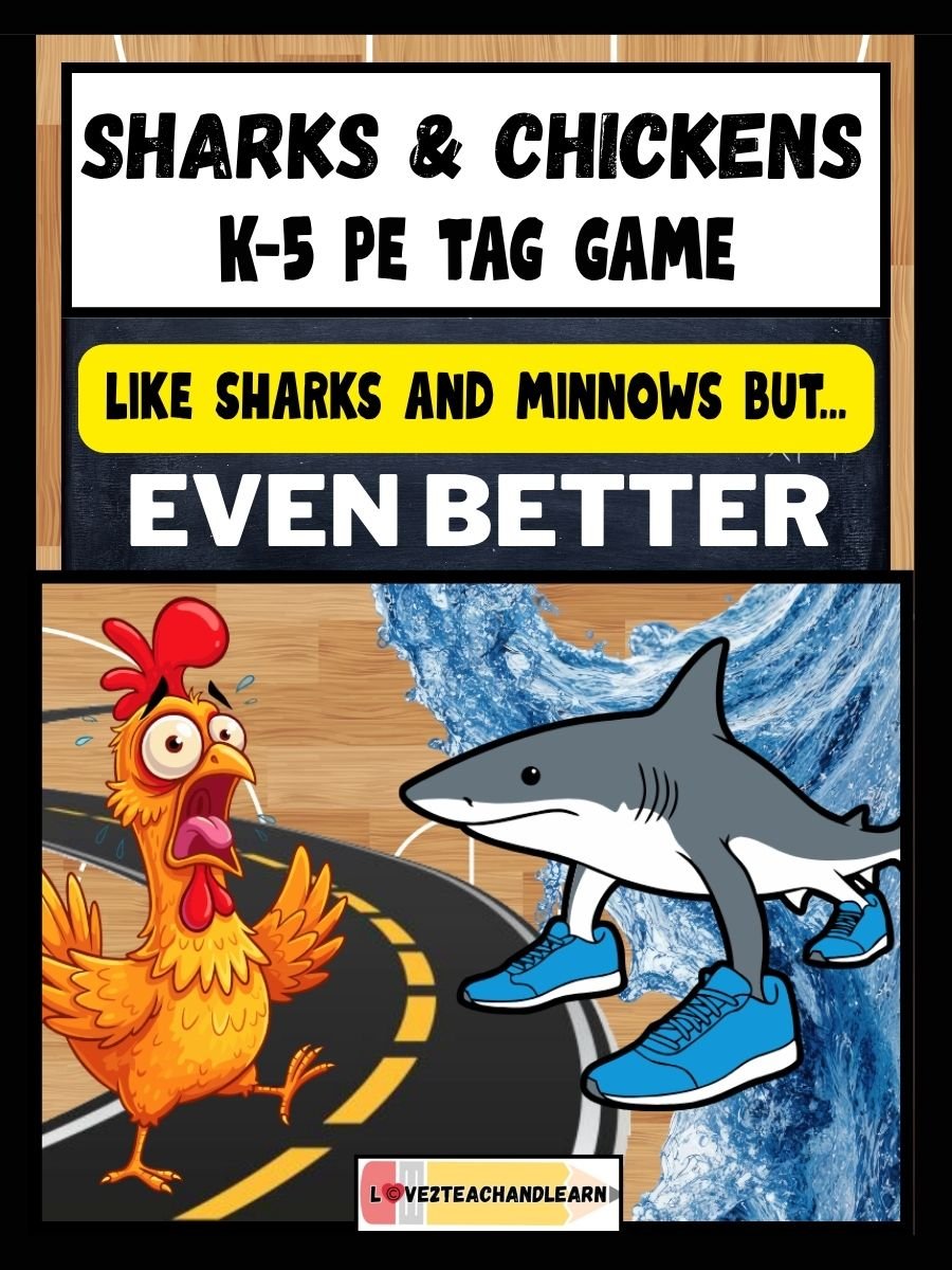 SHARKS and CHICKENS: Fun K-5 (Almost Zero Equipment)PE Game
