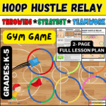 HOOP HUSTLE RELAY: Fun Underhand Throwing K-5 Team PE Game