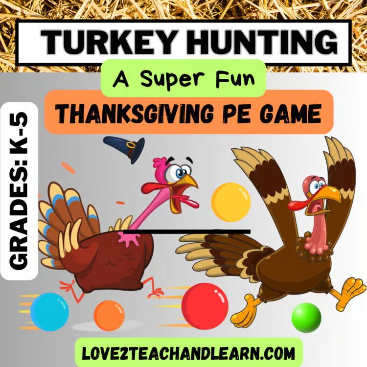 WILD TURKEY HUNTING: Fun K-5 (Rolling) Thanksgiving PE Game