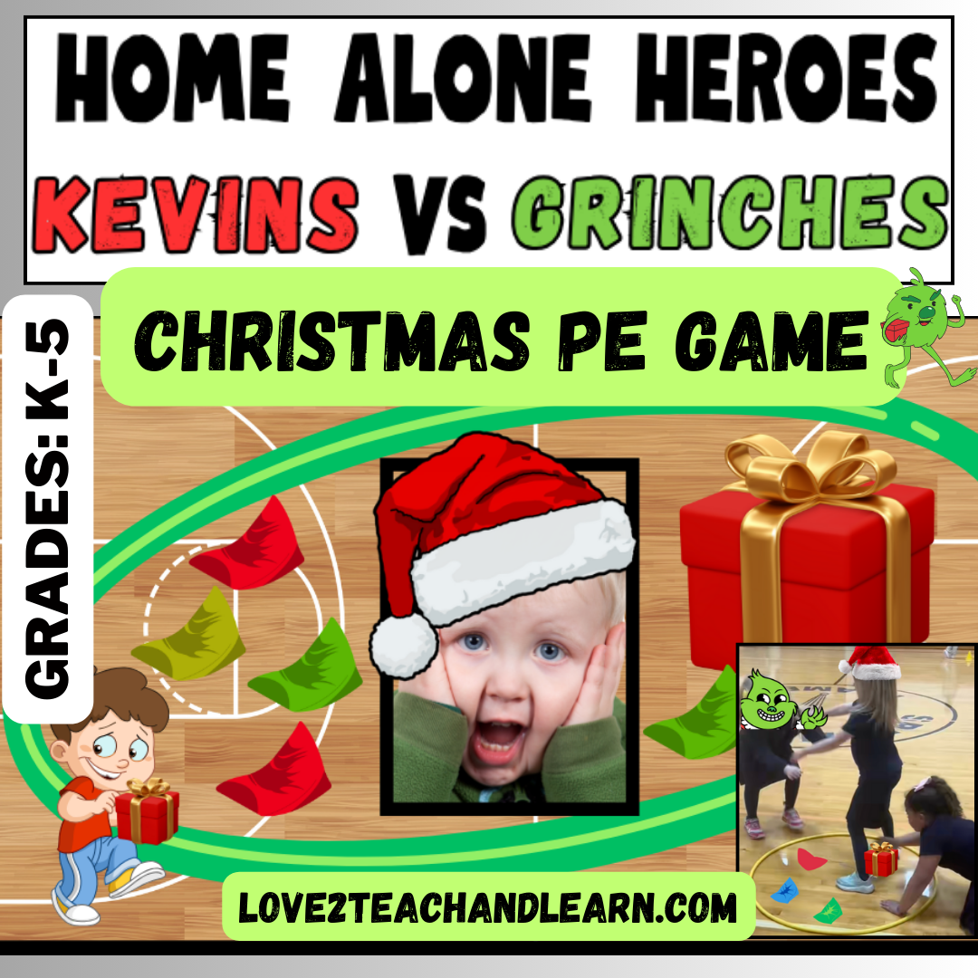 HOME ALONE HEROES: Fun K-5 (Strategy) Team Christmas PE Game