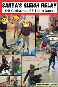 SANTA'S SLEIGH RELAY: Fun K-5 (Scooters) Team Christmas PE Game