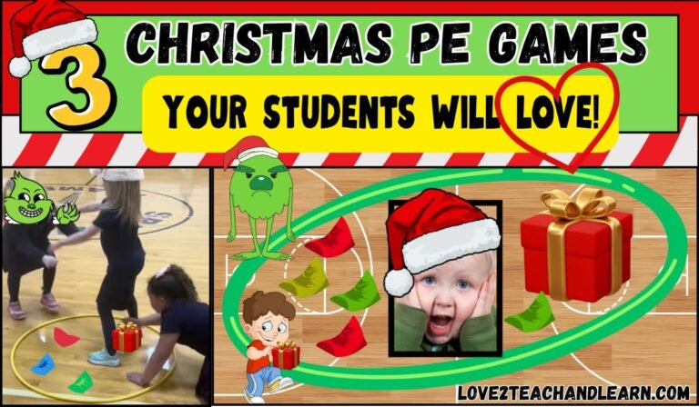 3 Fun Elementary (Tag, Relay, Team) Christmas PE Games