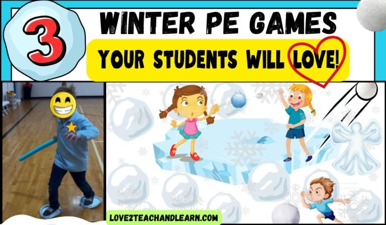 3 Easy and Fun Elementary Whole Class WINTER PE Games