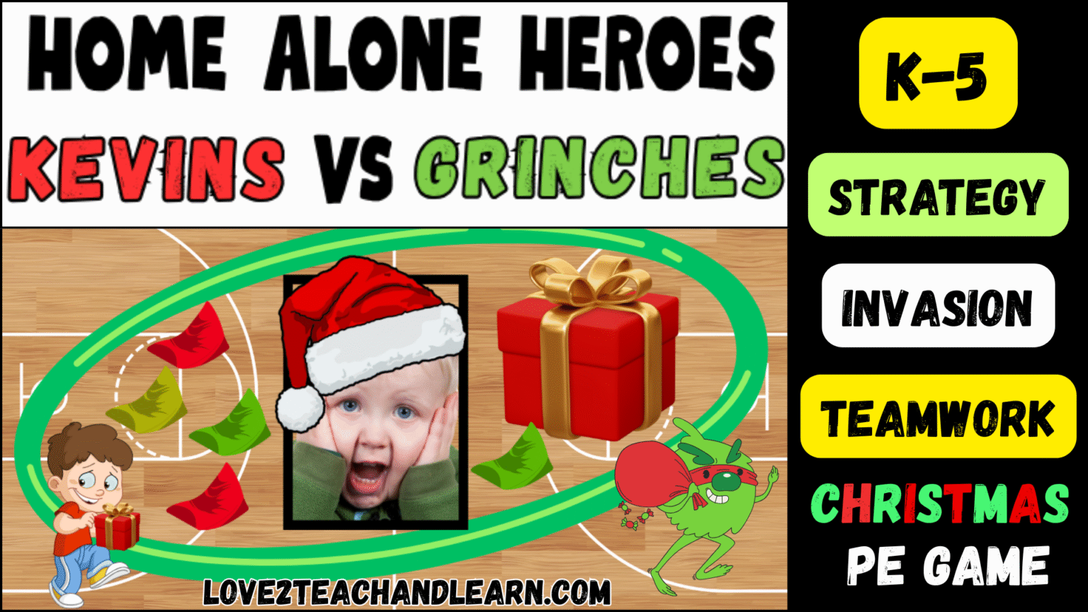 3 Fun Elementary (Tag, Relay, Team) Christmas PE Games