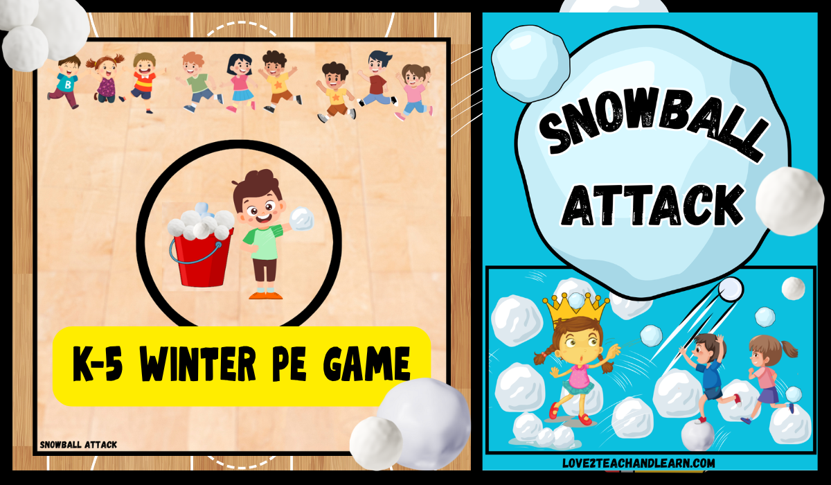 SNOWBALL ATTACK: Winter K-5 Elementary (Overhand Throwing) PE Game