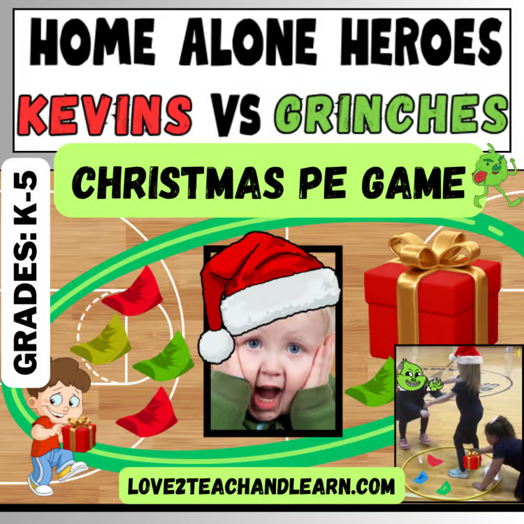 3 Fun Elementary (Tag, Relay, Team) Christmas PE Games