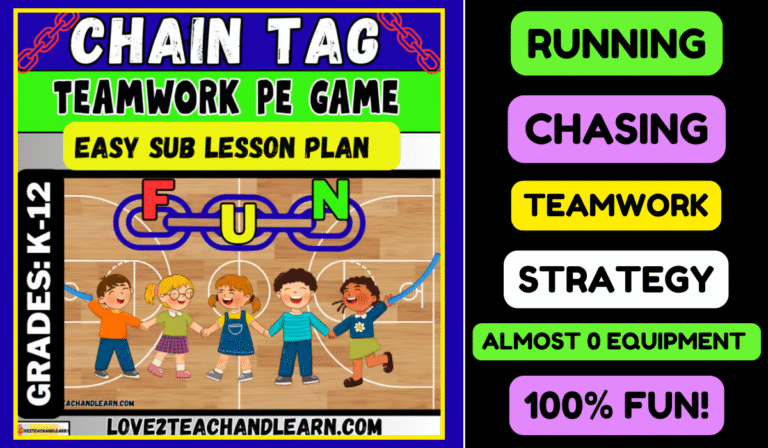 CHAIN TAG: K-12 Crazy Fun Warm-Up PE Game (Free Printable Plan)