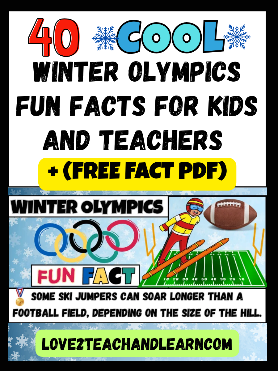 40 "Cool" Winter Olympics Fun Facts for Kids and Teachers (FREE Fact PDF)
