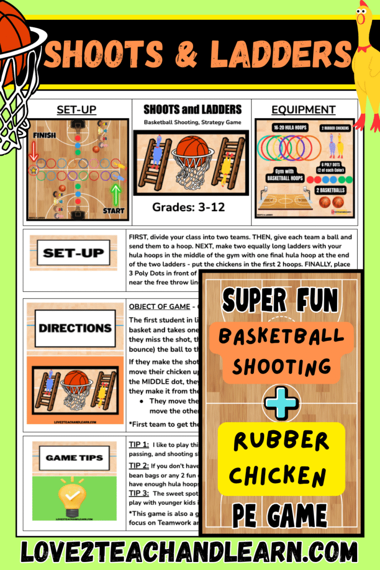 SHOOTS and LADDERS RELAY: Basketball Shooting Team PE Game