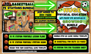 10 Easy and Mega Fun Elementary Basketball PE Stations